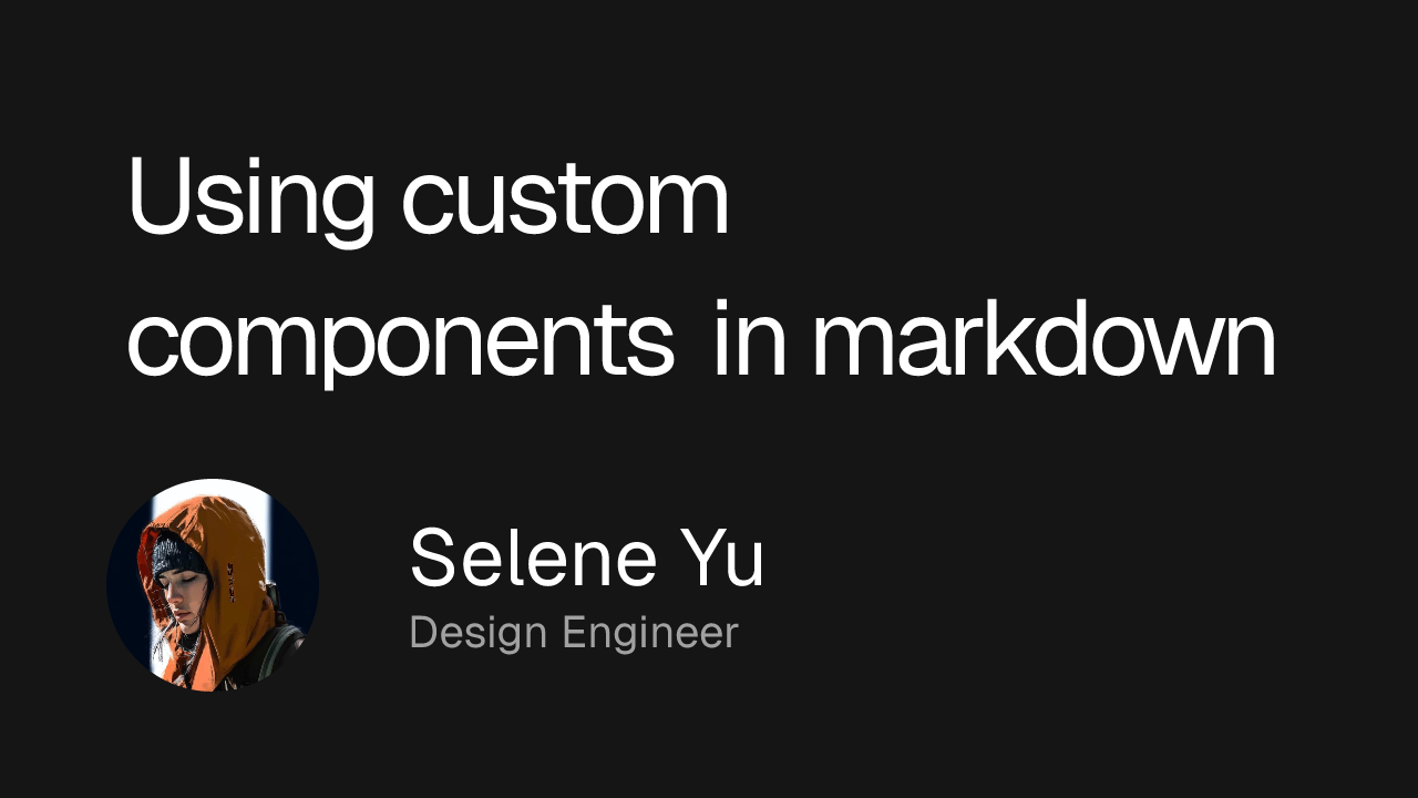 Using custom components in markdown